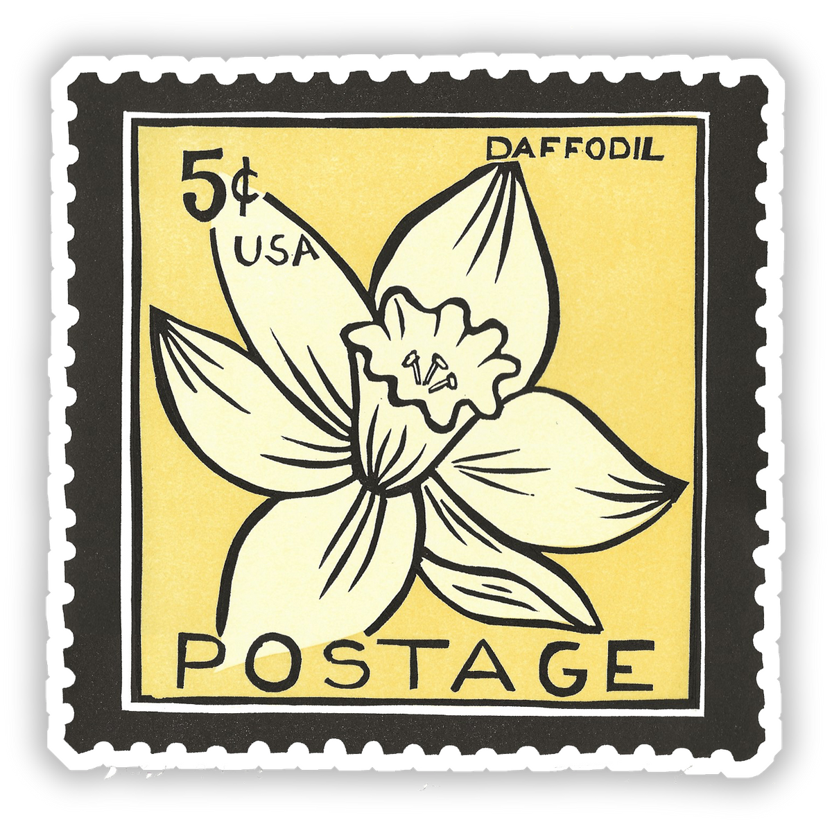 Daffodil Postage Vinyl Sticker - Coxswain Press