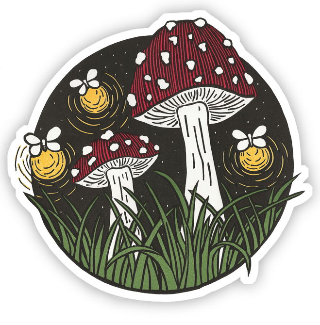 Midnight Mushrooms Vinyl Sticker – Coxswain Press